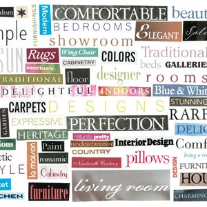 70+ Collage Words From Magazines -home Decor, Renovation, Decorating ...