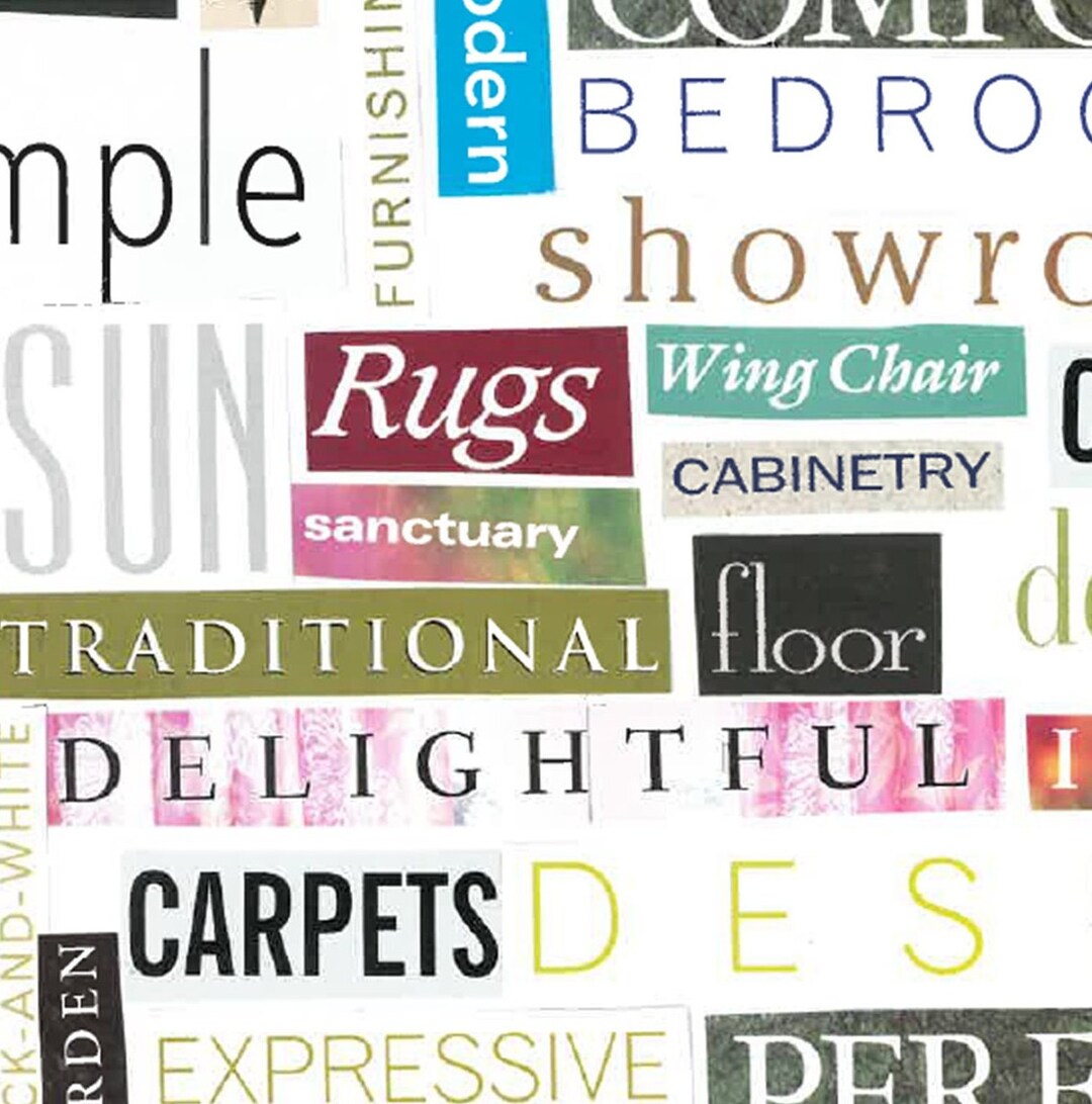 70+ Collage Words From Magazines -home Decor, Renovation, Decorating ...