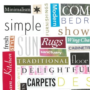70+ Collage Words From Magazines -home Decor, Renovation, Decorating ...