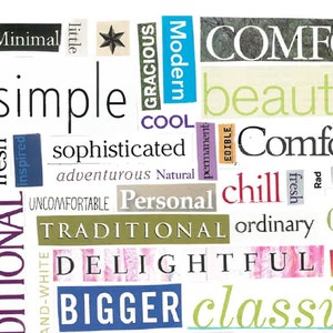 Magazine Adjective Collage: Vision Board Printable (digital Download ...