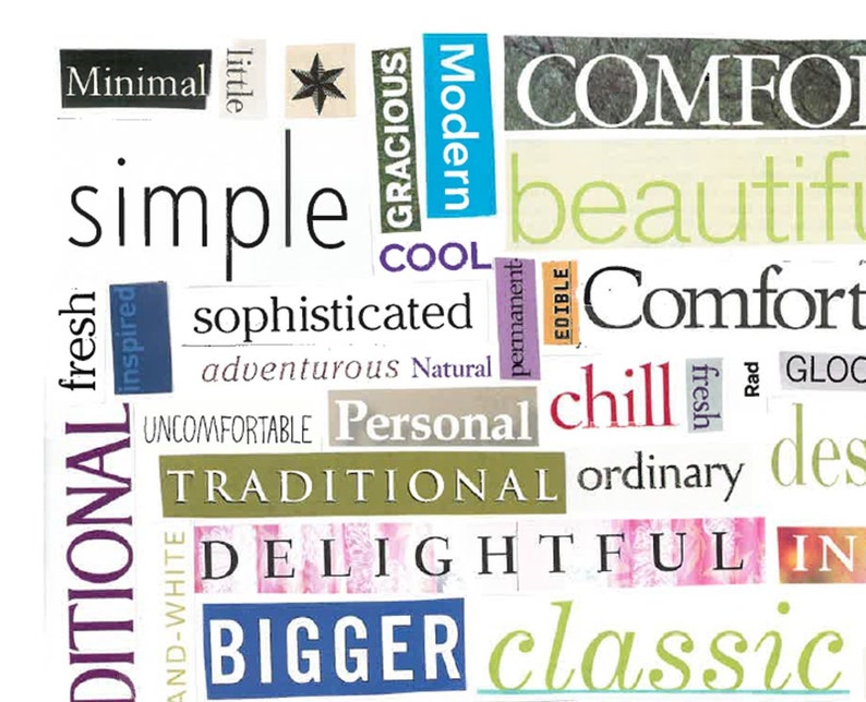 Magazine Adjective Collage: Vision Board Printable (digital Download ...