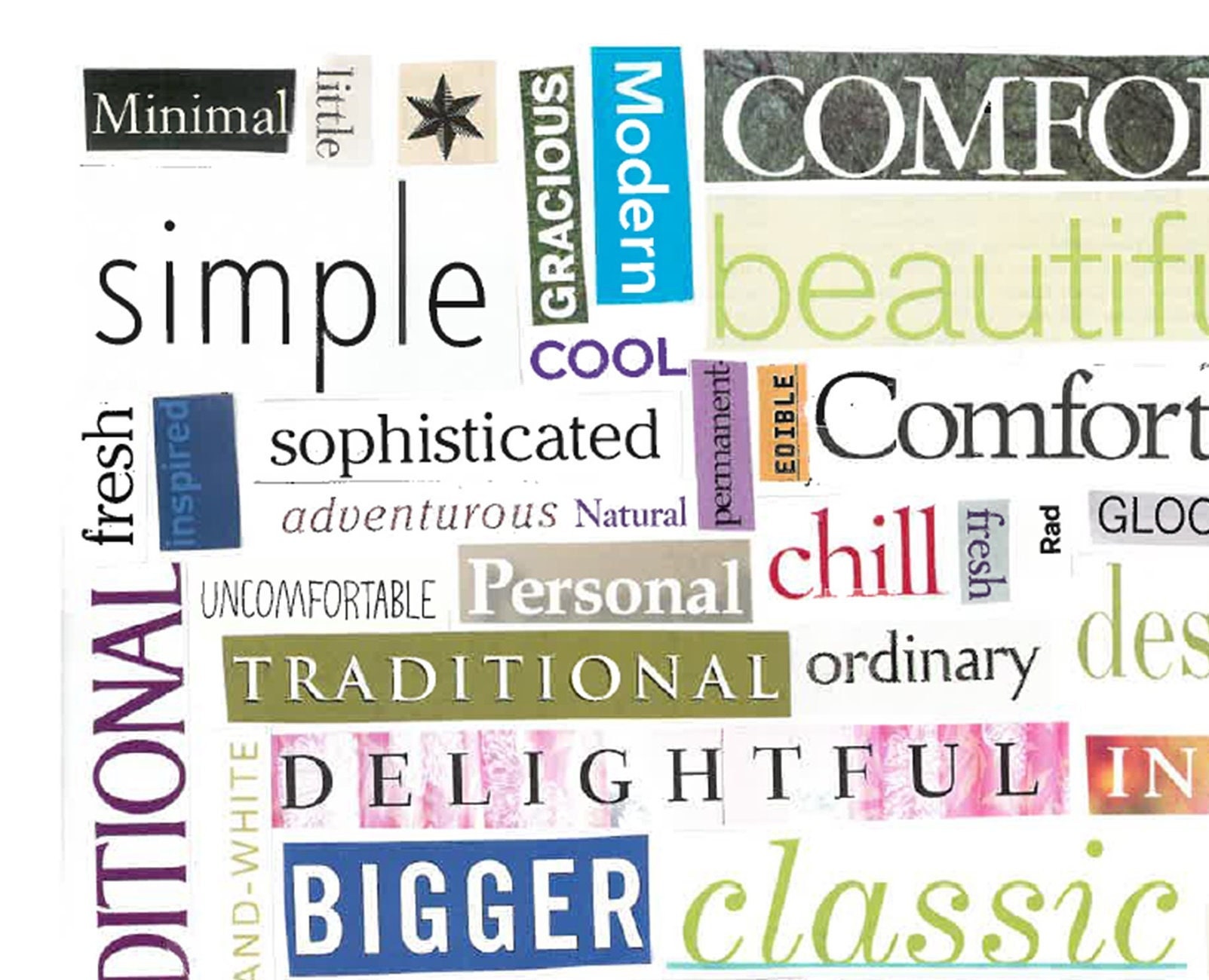 100 adjetivos Palabras de collage de revistas - Etsy México