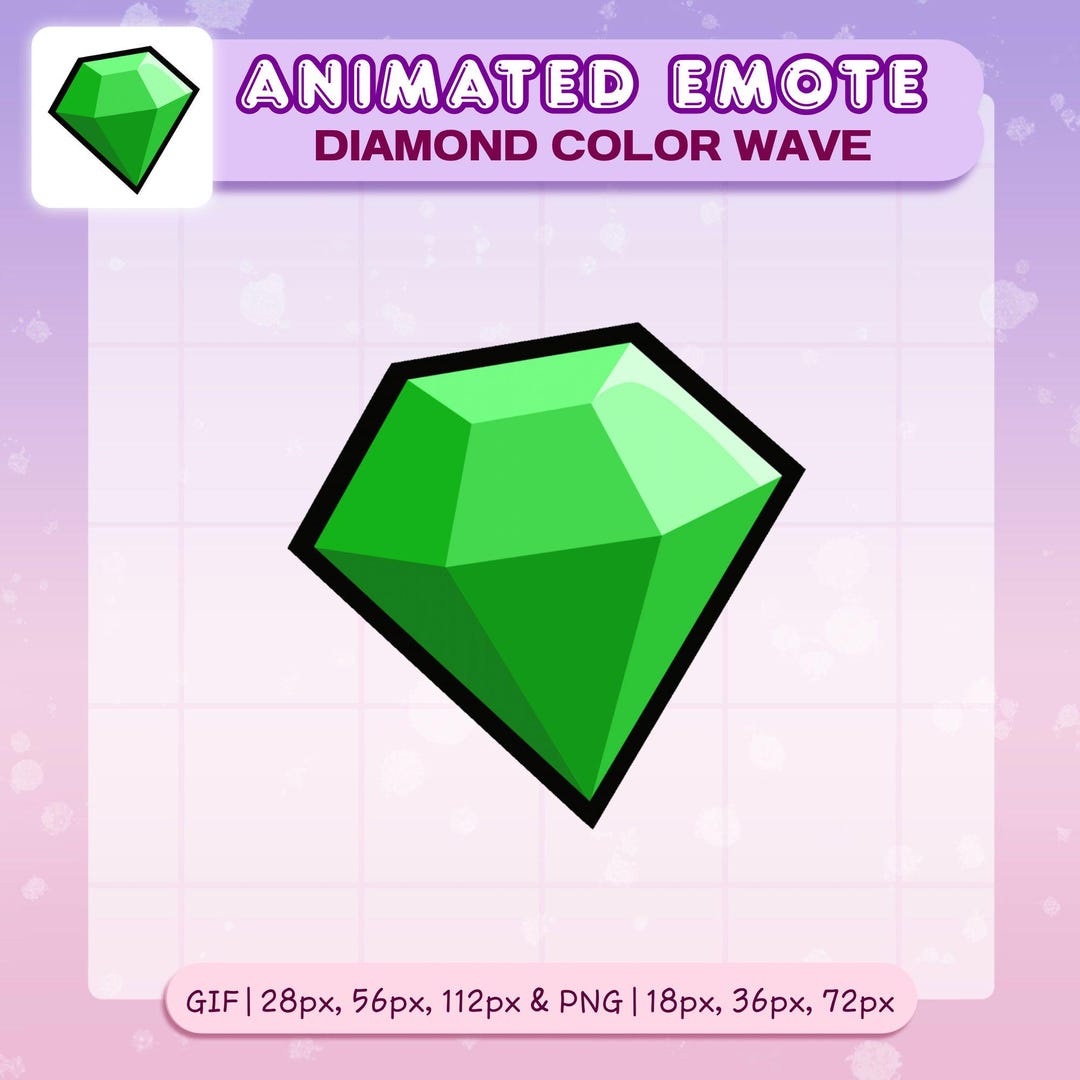 Animated Blink Diamond Emote, Color Wave Gemstone Emote Discord, Green ...