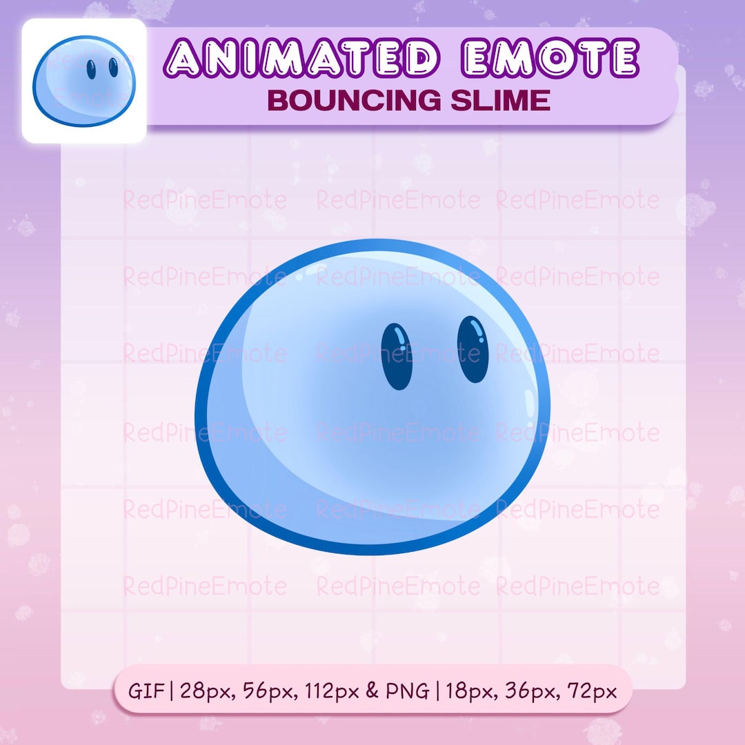 Animated Blue Slime Emotes, Bouncing Loop Monster Overlay (GIF & PNG ...