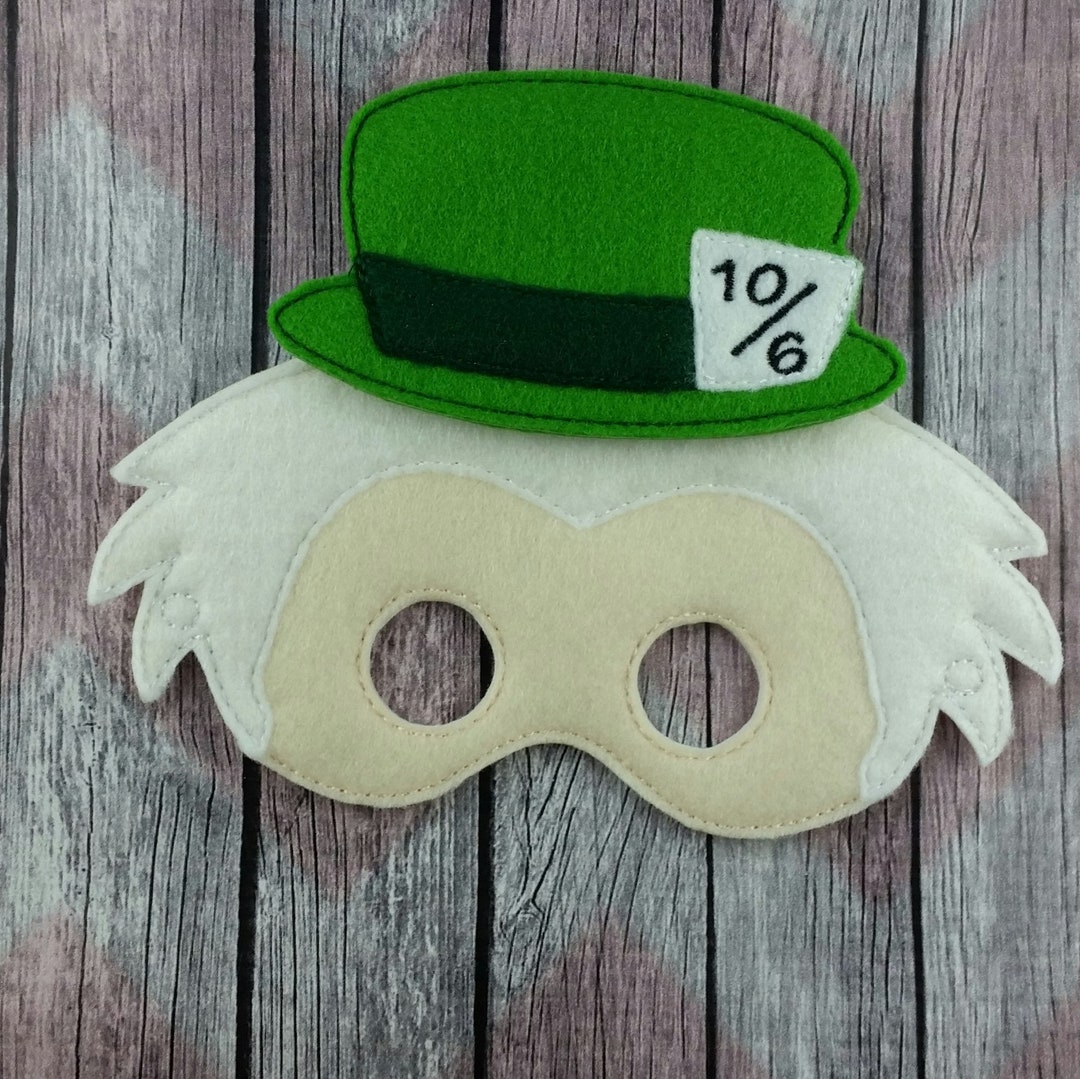 Mad Hatter Felt Halloween Mask for Kids - Whimsical and Quirky Costume ...