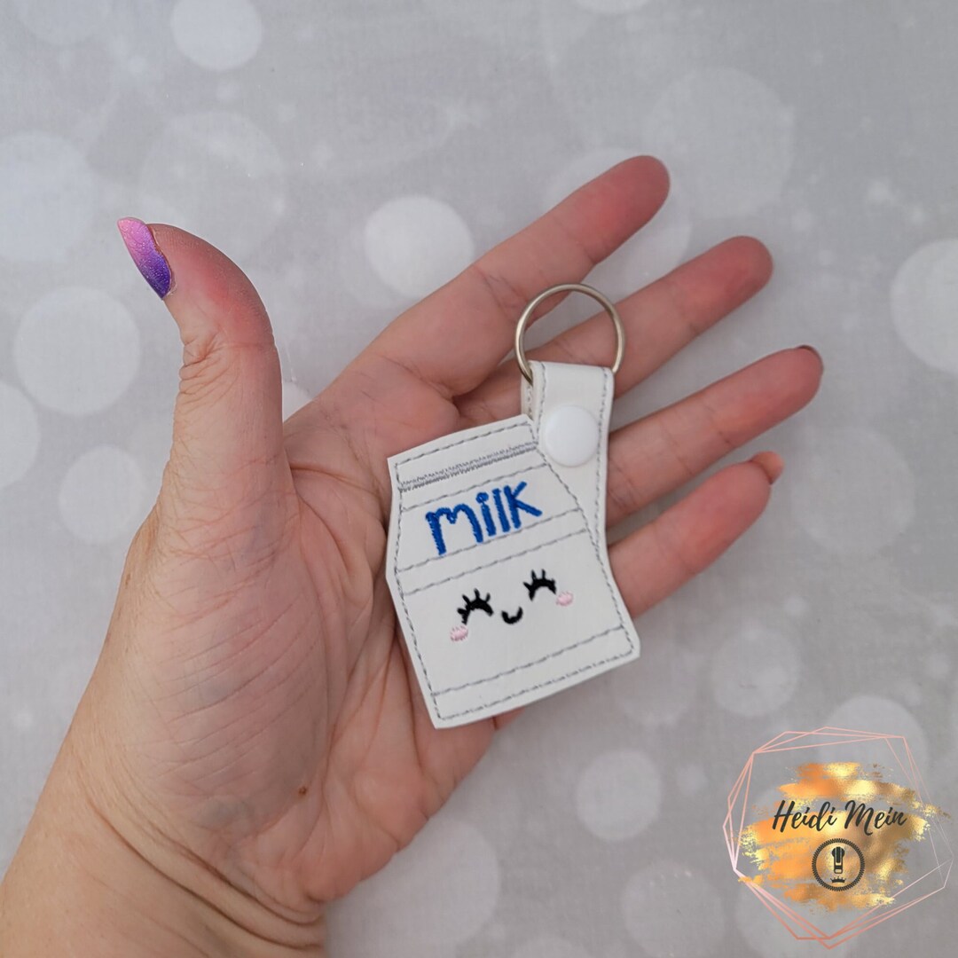 School Milk Carton Snap Tab Keychain Made of High-quality Marine Vinyl ...