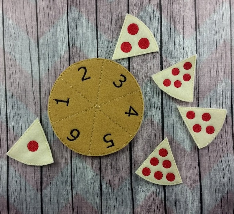 Pizza Toy Counting Puzzle, Number Match Puzzle, Pizza Felt Food, Early ...