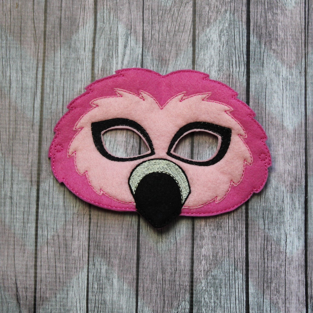 Pink Flamingo Felt Halloween Mask for Kids - Handmade Costume Accessory ...