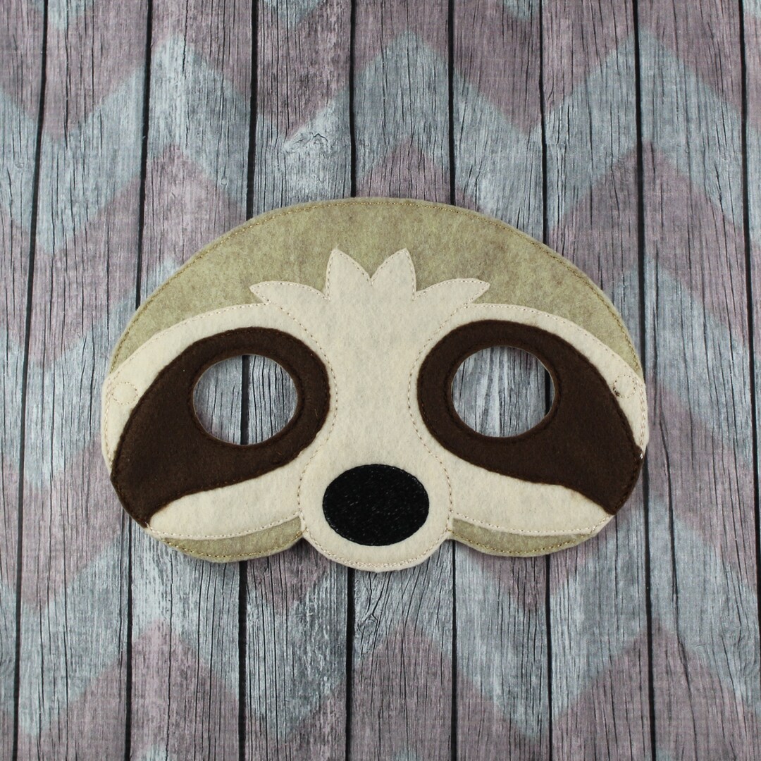 Sloth Felt Mask, Rain Forest Creature Mask, Children's Face Mask, Zoo ...