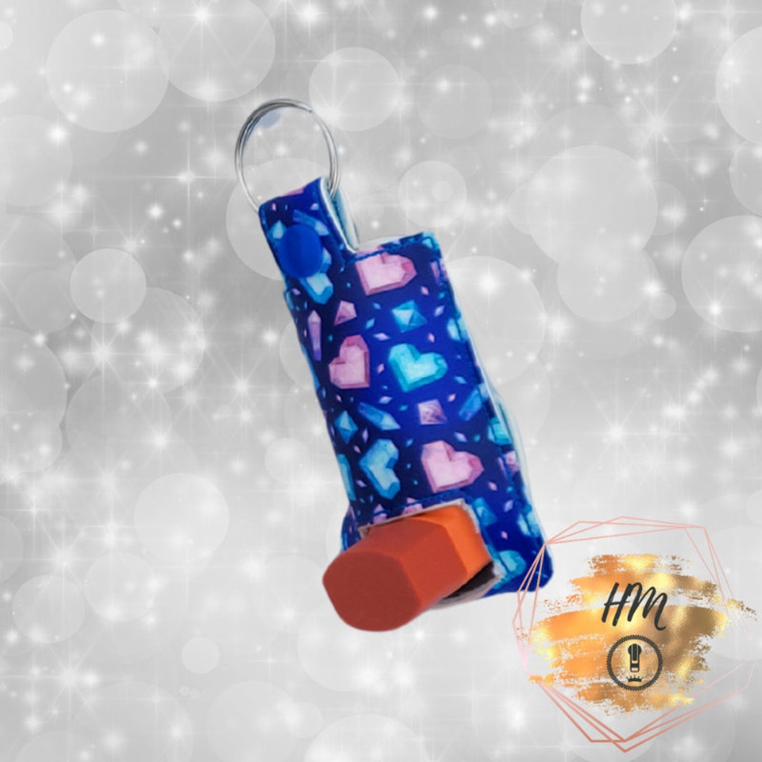 Royal Crystal Hearts Marine Vinyl Asthma Inhaler Holder Keychain - Etsy