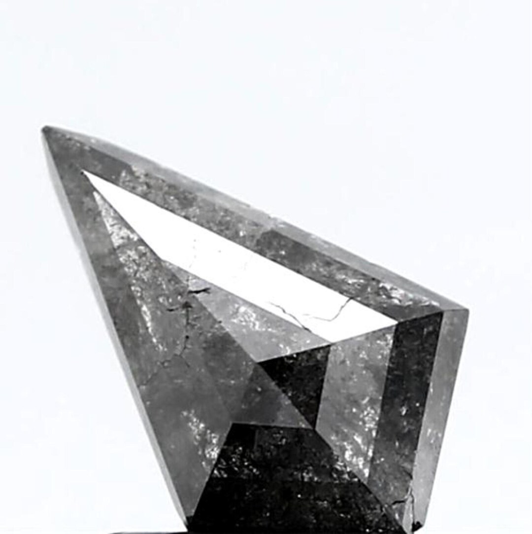 Natural Kite Cut Diamond, 0.93 Ct Fancy Grey Black Gemstone - Etsy