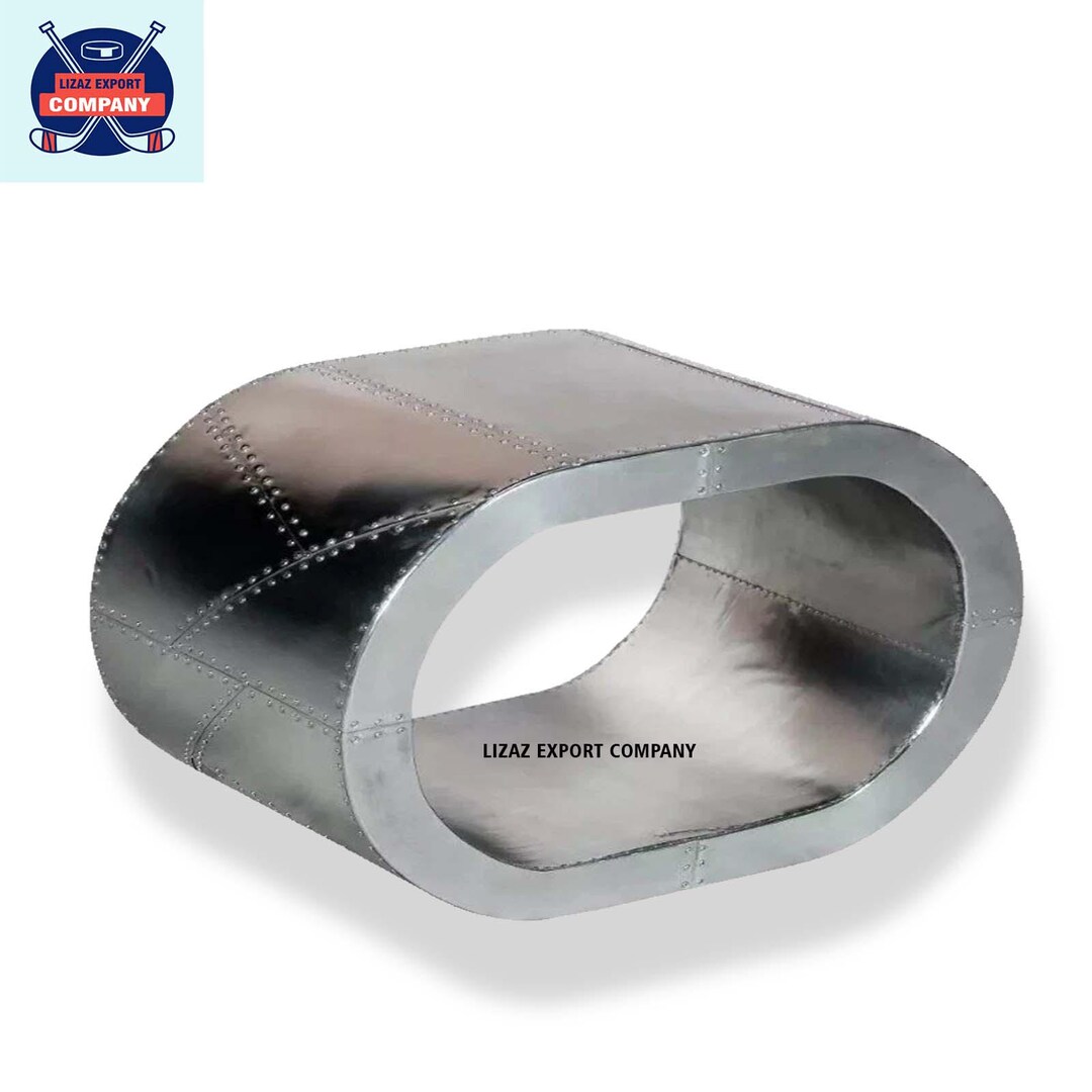 Handcrafted Aluminum Oval Coffee Table | Aviation Style Centerpiece - Etsy