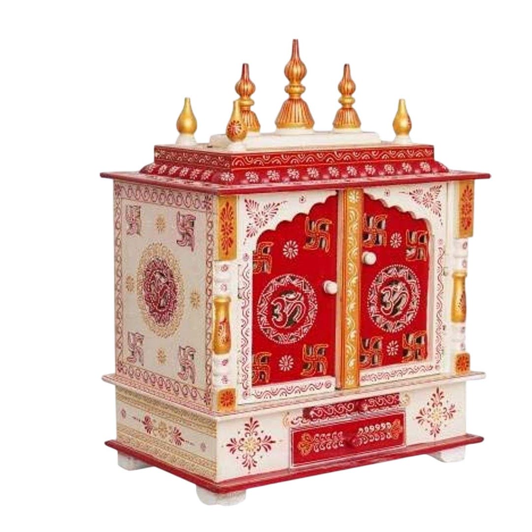 Handcrafted Wooden Pooja Mandir | Wall Mount Temple | Home Altar ...