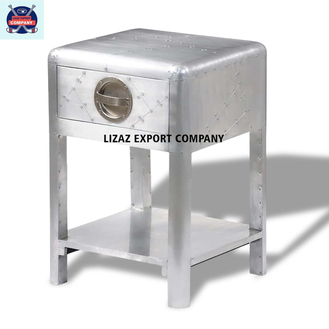 Aluminum Aviator End Table, Aircraft Style Nightstand. - Etsy