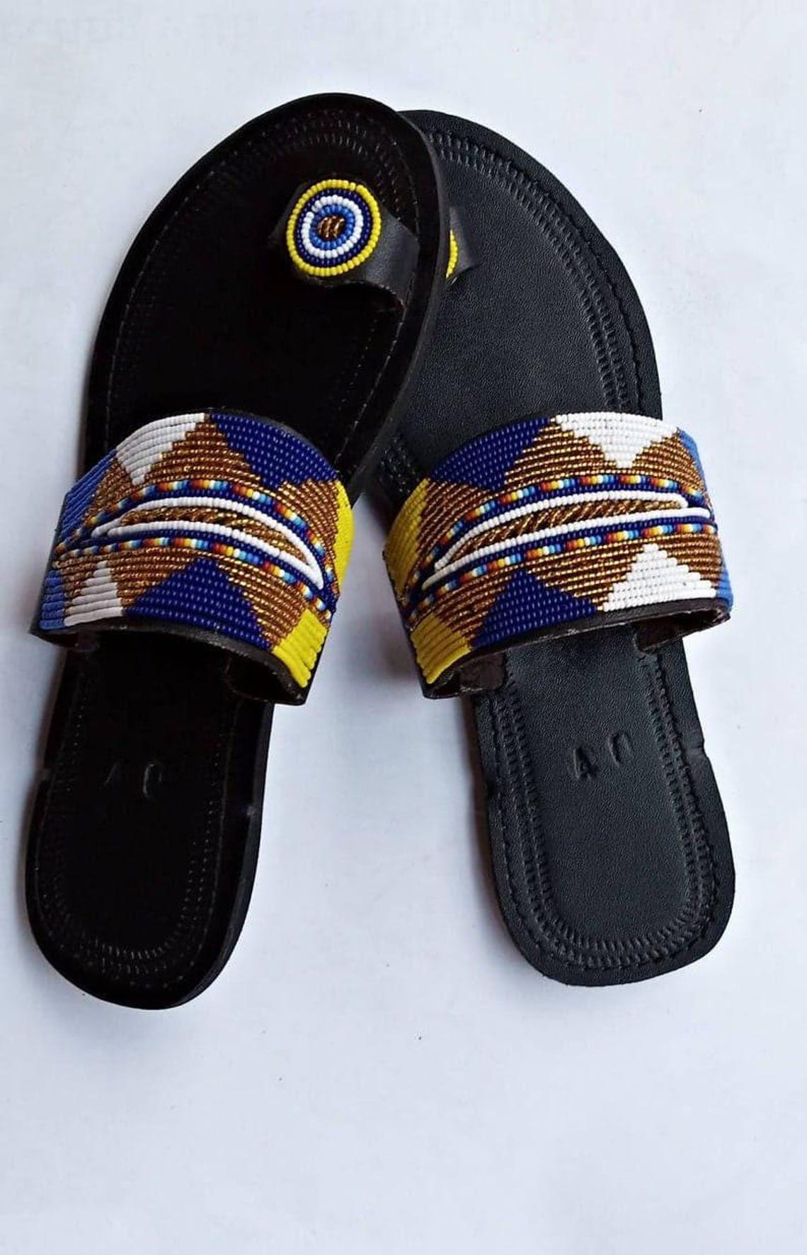 Beaded Leather Sandals Seeds Beads Sandals Summer Sandals Beach Shoes ...