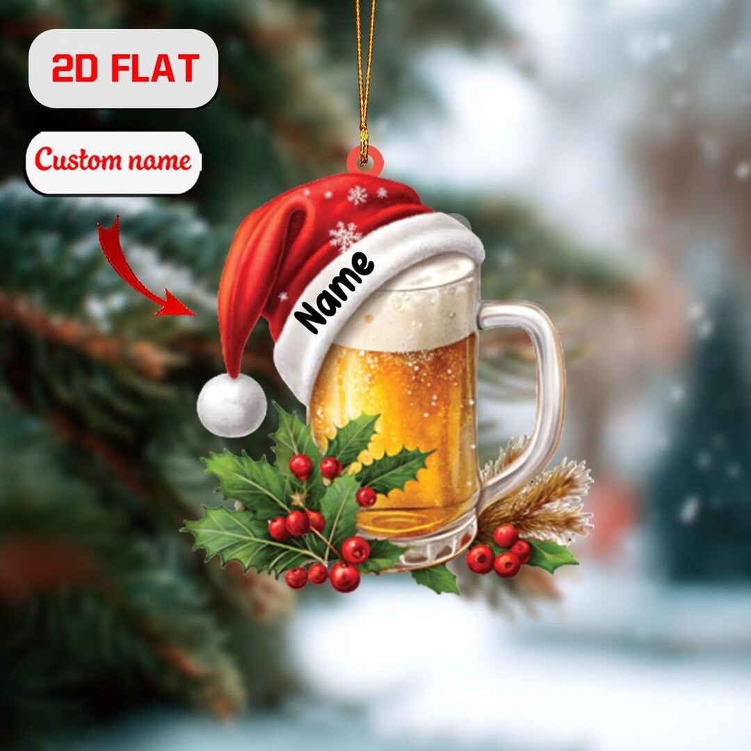 Personalized Alcohol Drink Christmas Ornament, Custom Name Beer ...