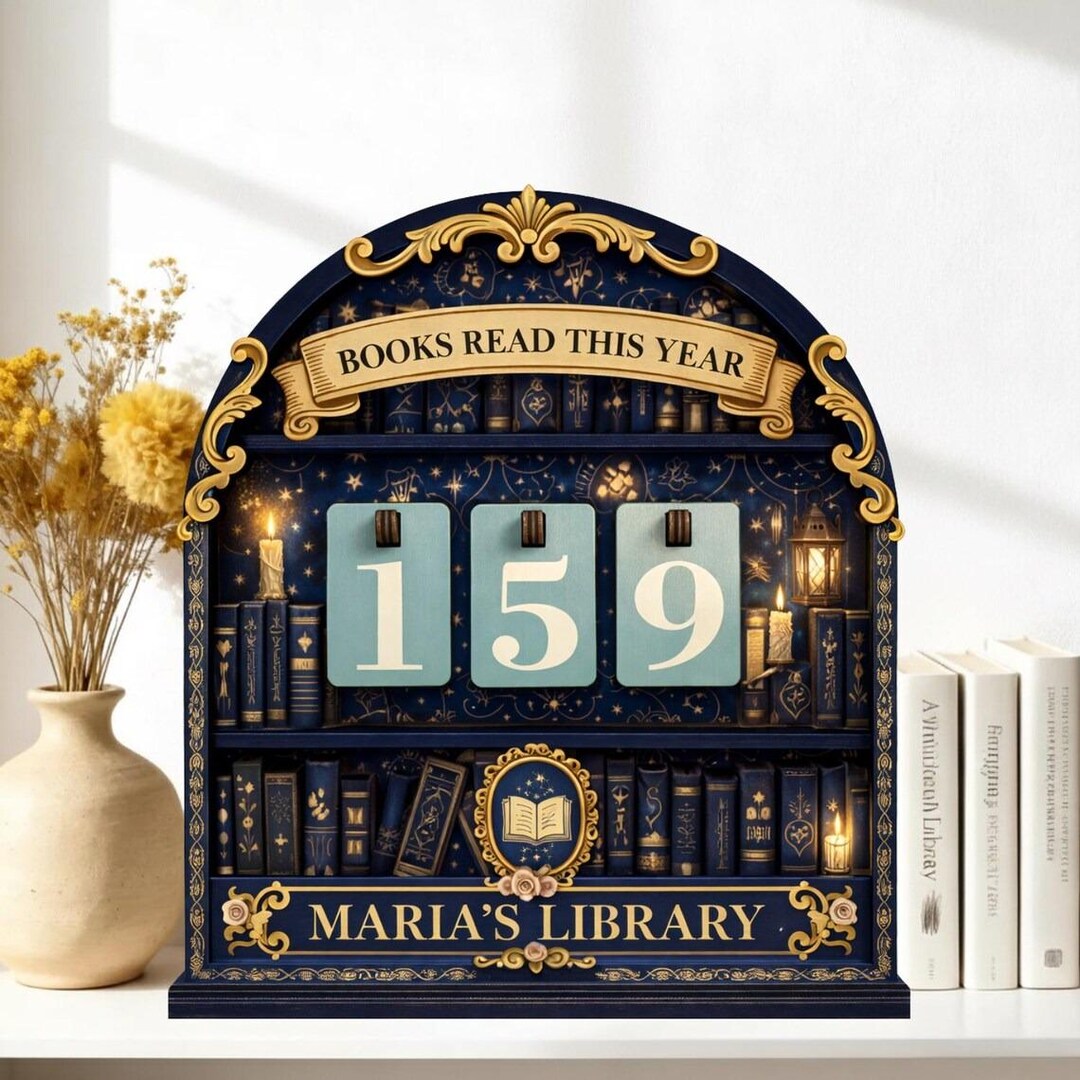 Vintage Book Read Tracker, Personalized Book Lovers Gift, Reading ...
