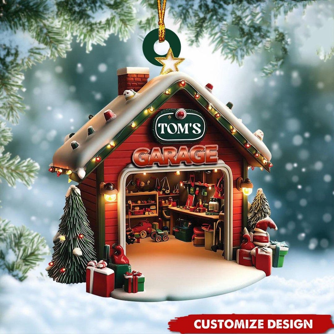 Personalized Car Garage Christmas Ornament, Custom Name Garage ...