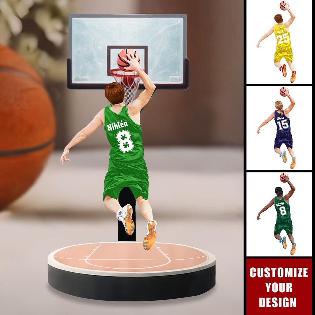 Personalized Basketball Player Dunking Flat Plaque, Custom Name ...
