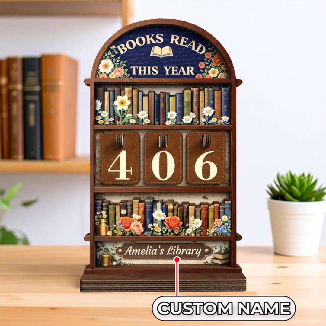 Vintage Book Read Tracker, Personalized Book Lovers Gift, Reading ...