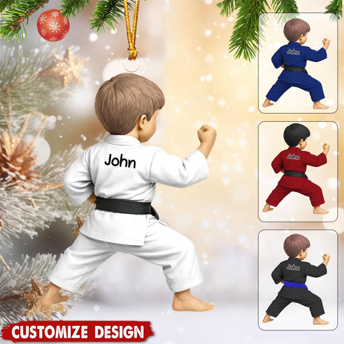 Personalized Taekwondo Christmas Ornament, Custom Karate Kid Christmas ...