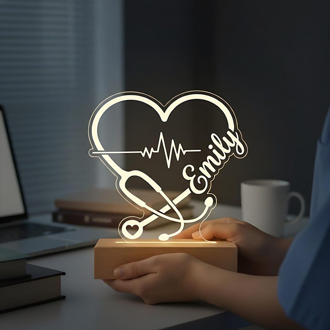 Doctor Stethoscope LED Lamp – Personalized Gift for Doctors, Medical ...
