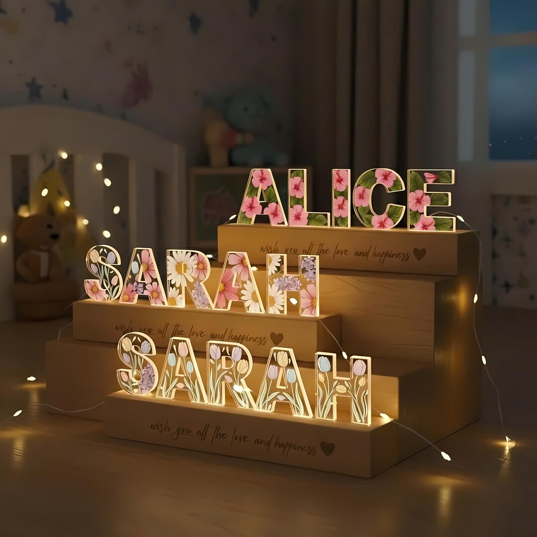 Letter Lamp Custom Name Letter Desk Lamp for Nursery Decoration Bedside ...