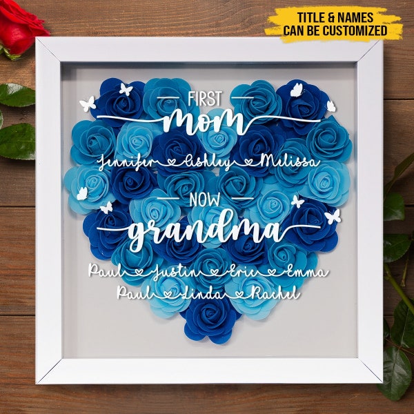 Mom Shadow Box Flowers - Etsy
