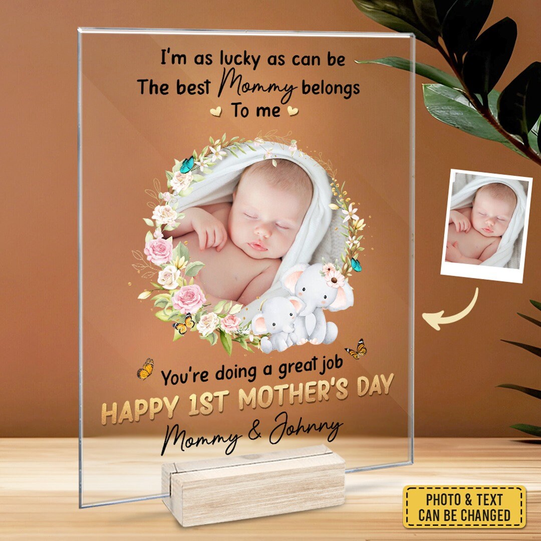 Custom Photo I'm as Lucky as Can Be Plaque, Personalized Family Acrylic ...