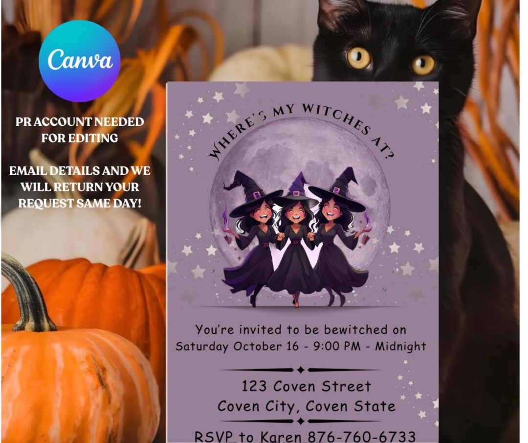 Editable Cute Halloween Costume Party Invitation (digital Download) - Etsy