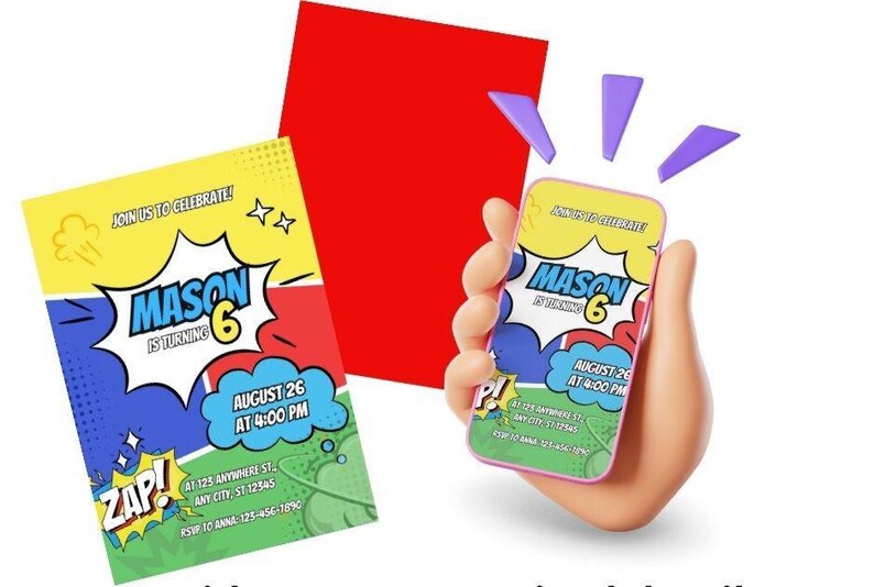 Editable Comic Strip Birthday Invitation (digital Download) - Etsy