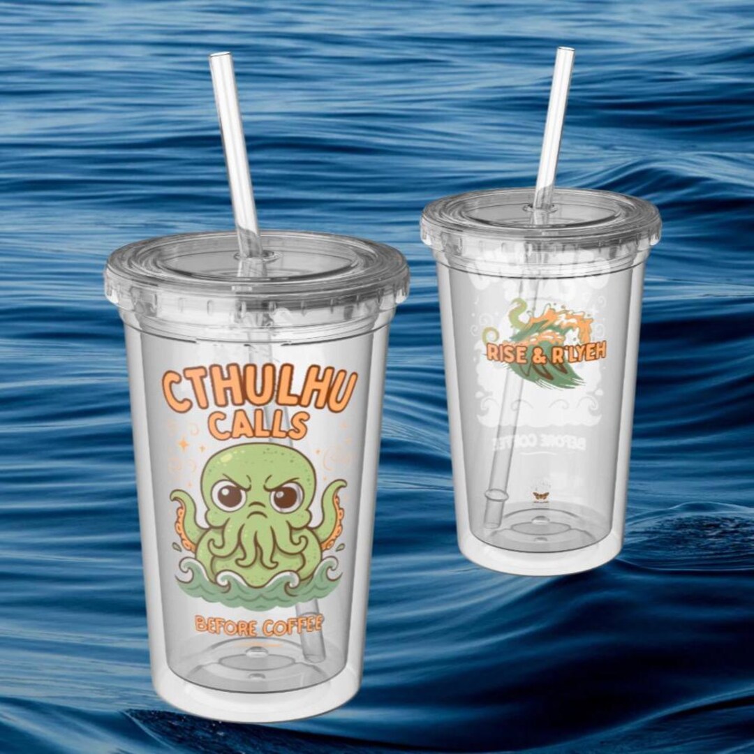 Cthulhu Acrylic Travel Cup: HP Lovecraft Inspired Reusable Mug - Etsy