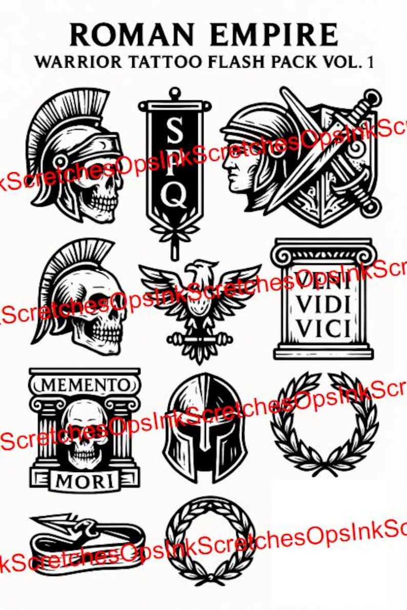 ROMAN EMPIRE – Warrior Tattoo Flash Pack Vol. 1 - Etsy