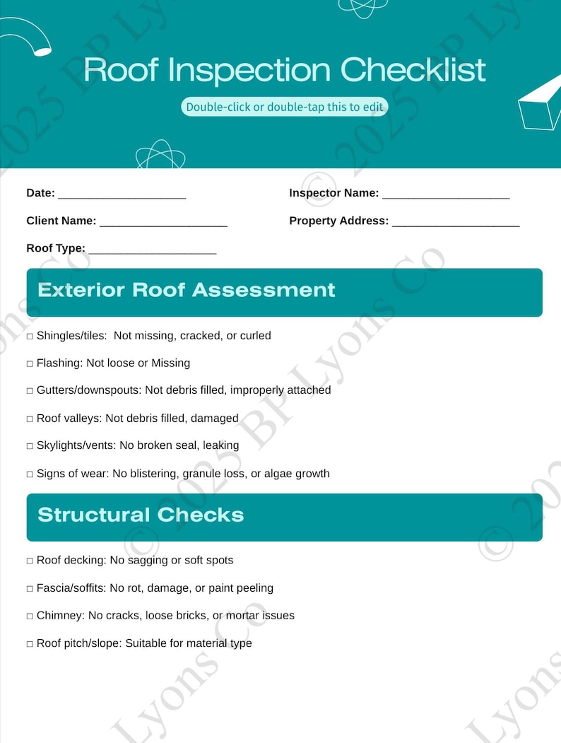 Residential Roofing Inspection Checklist - Etsy