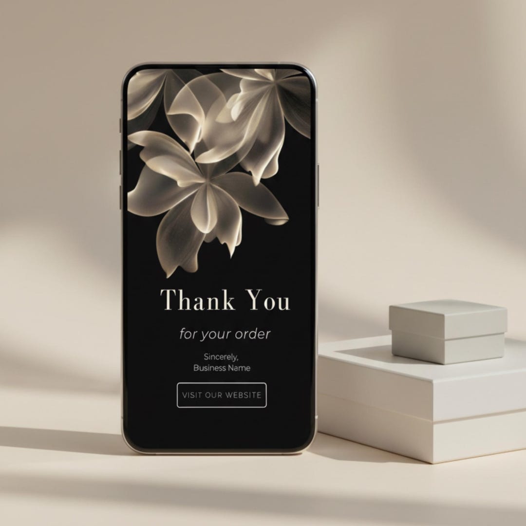 Animated Thank You E-card for Business | Luxe Abstract Black and Gold ...