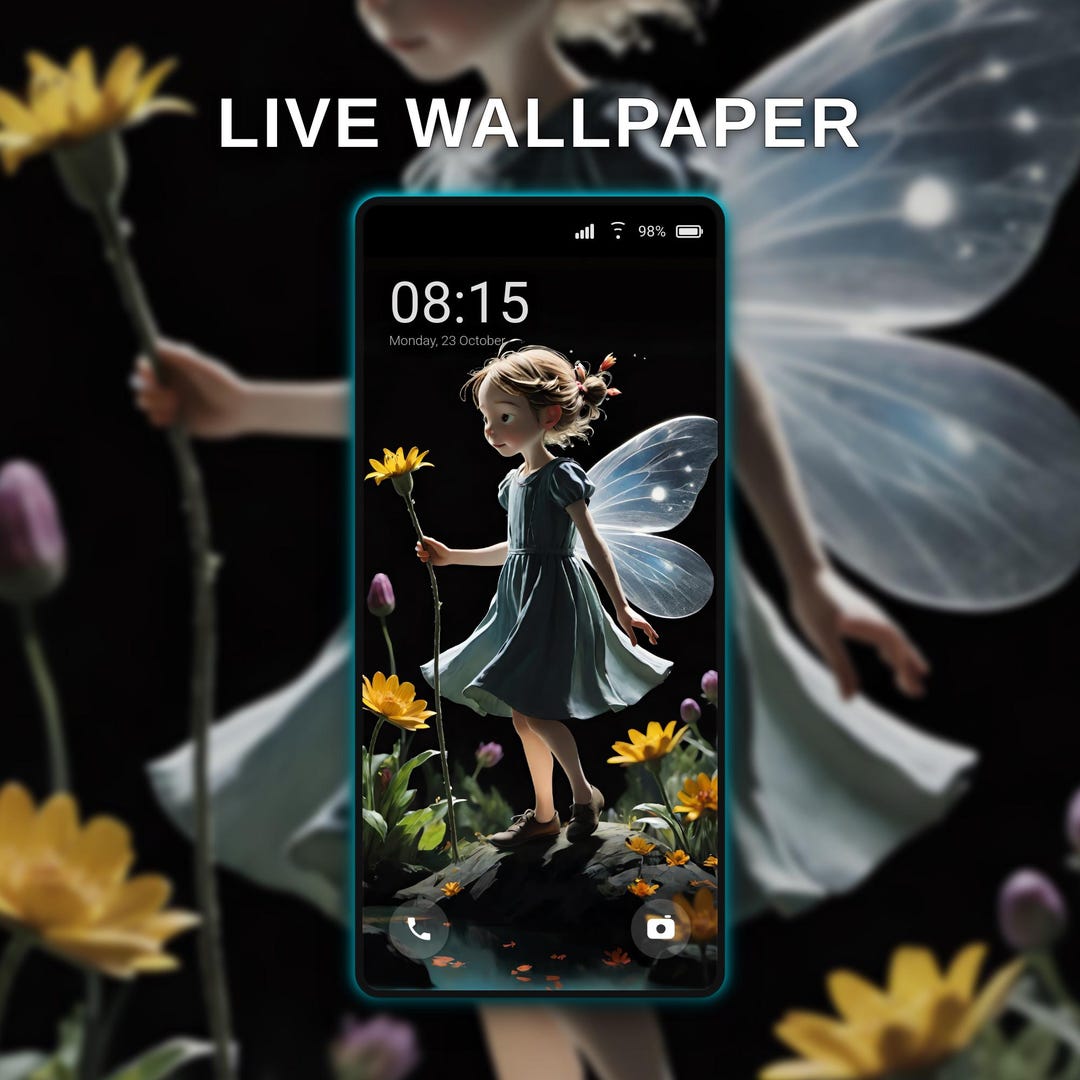1 Live Wallpaper + 1 Static Lock Screen | Little Fairy Animated ...