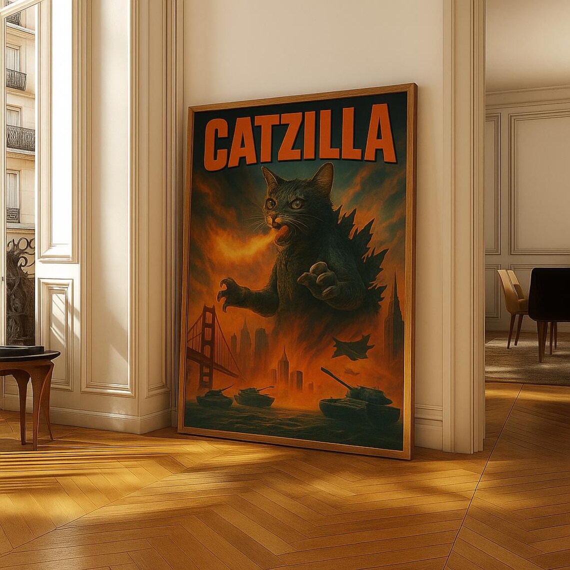 Catzilla Movie Poster: Funny Godzilla Cat Digital Print (digital ...