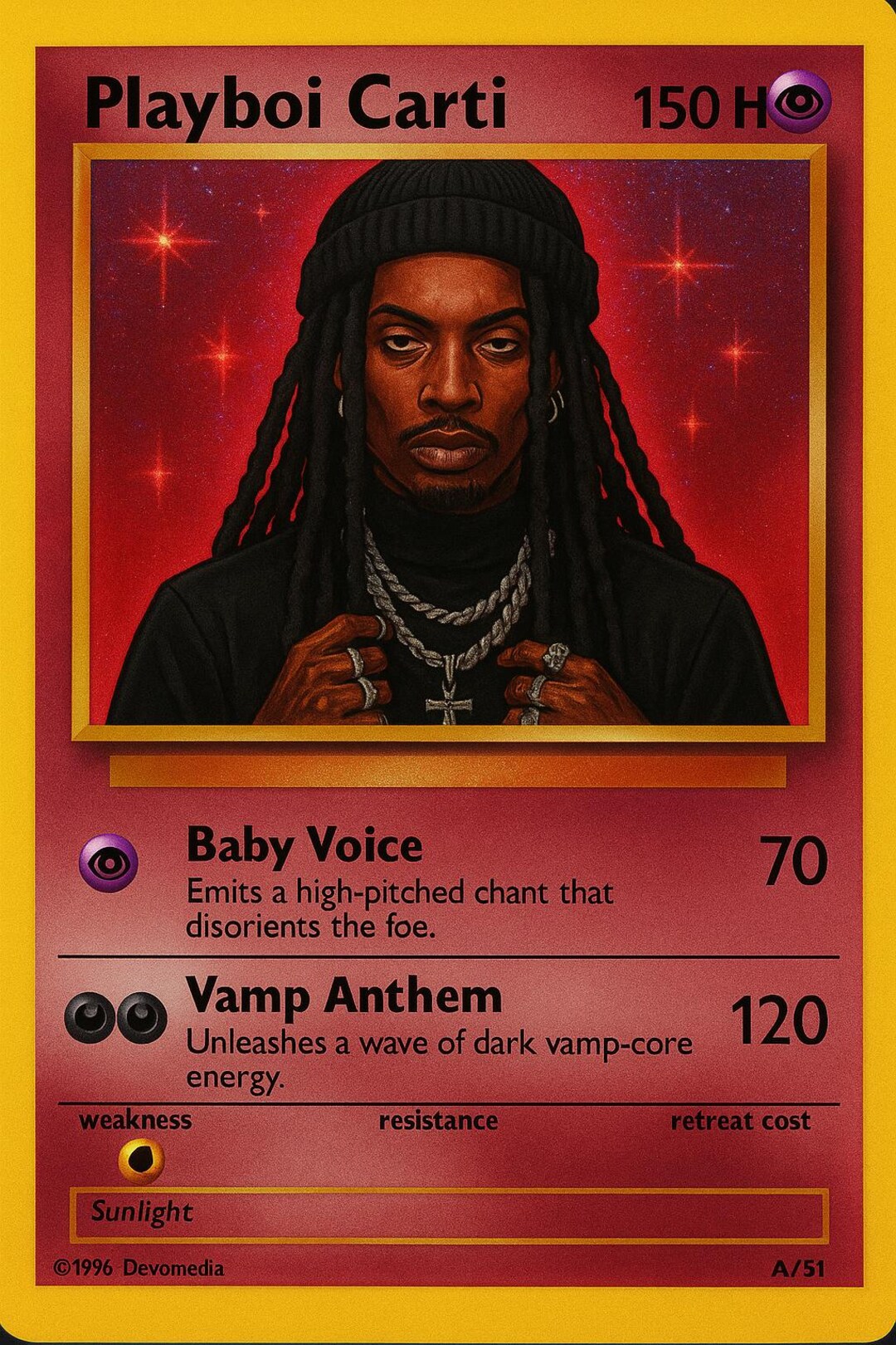 Playboi Carti Trading Card Art Print: Gothic Hip Hop Decor (digital ...