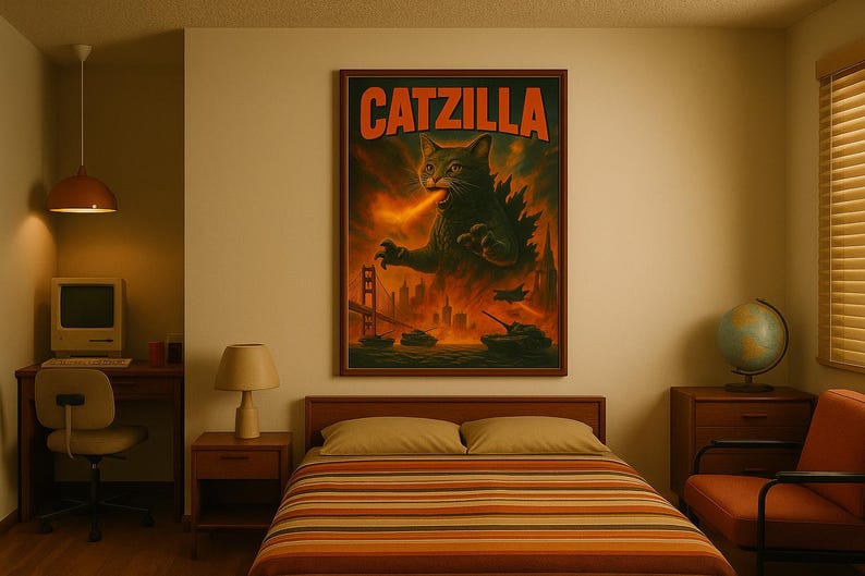 Catzilla Movie Poster: Funny Godzilla Cat Digital Print (digital ...