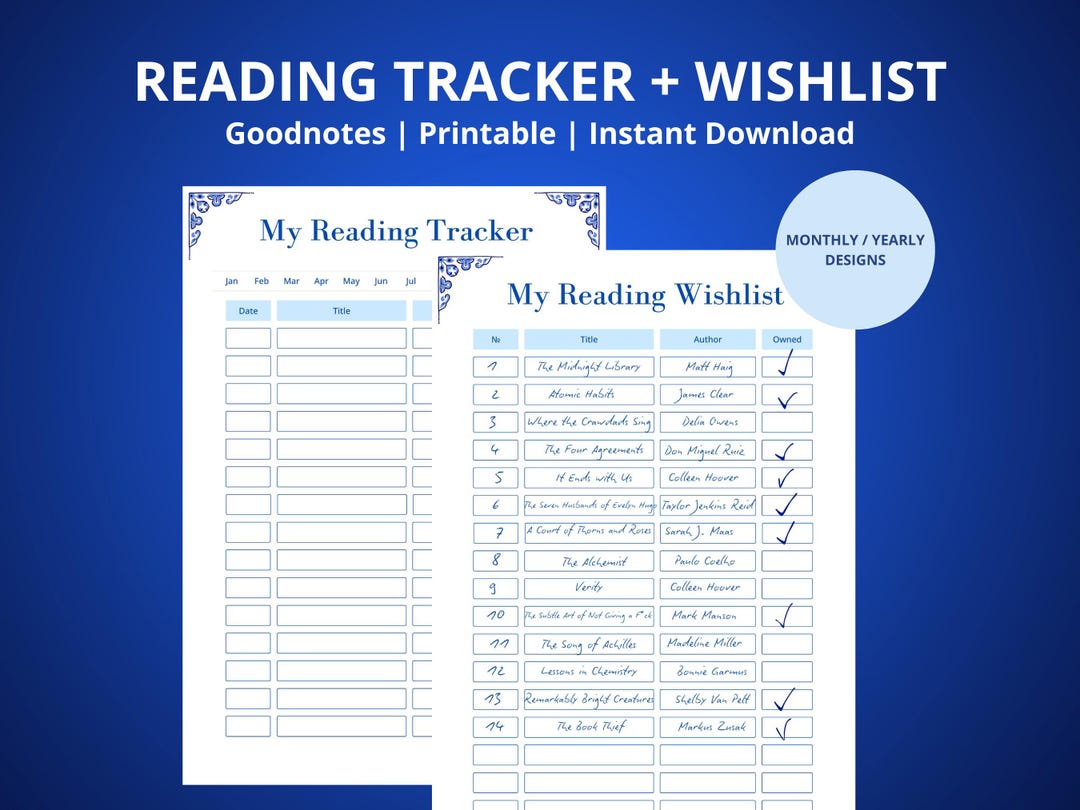 Minimalist Reading Tracker & Book Wishlist Printable – A4 PDF for Book ...