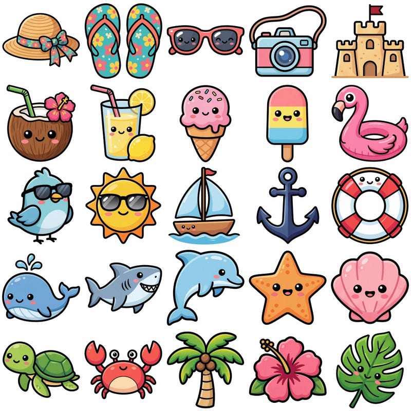 Dog Summer Clipart - Etsy UK