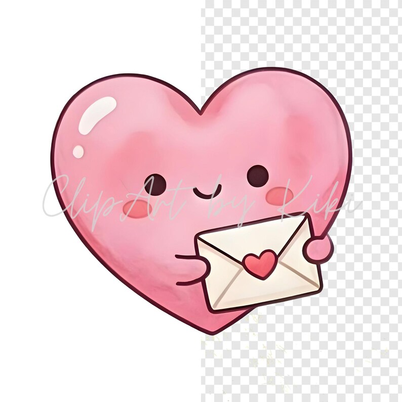 16 Pastel Pink Kawaii Valentine Clipart PNG Bundle, Digital Download - Etsy