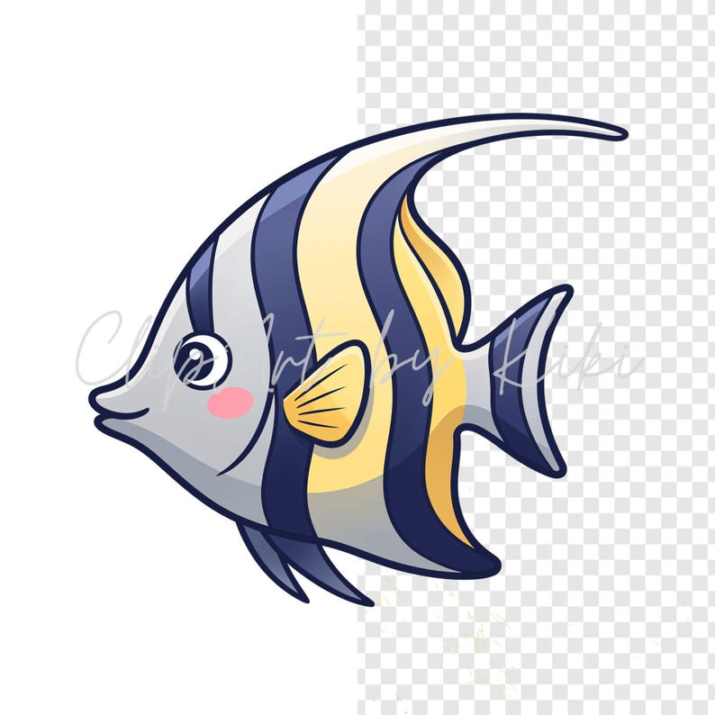 Ocean Animals Clipart PNG Bundle, Cartoon Style, Printable Stickers ...