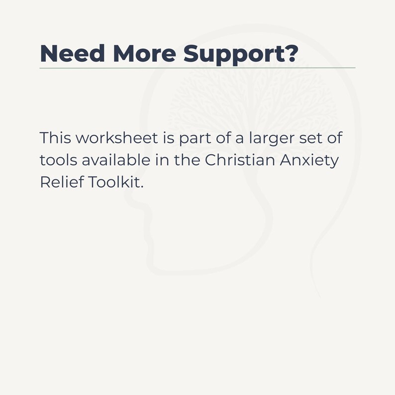 Anxiety Reset Worksheet | Faith-based Mental Health Printable | Calm ...