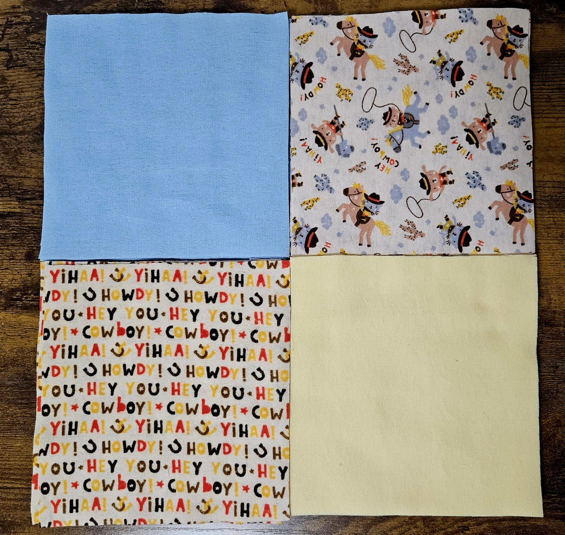 Cowboy Crib Quilt: 60 Precut 6.5" Squares - Etsy