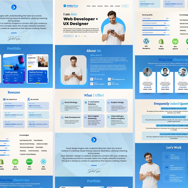 Personal Portfolio Canva Website Template, Editable Portfolio Website Template, UGC Portfolio ...