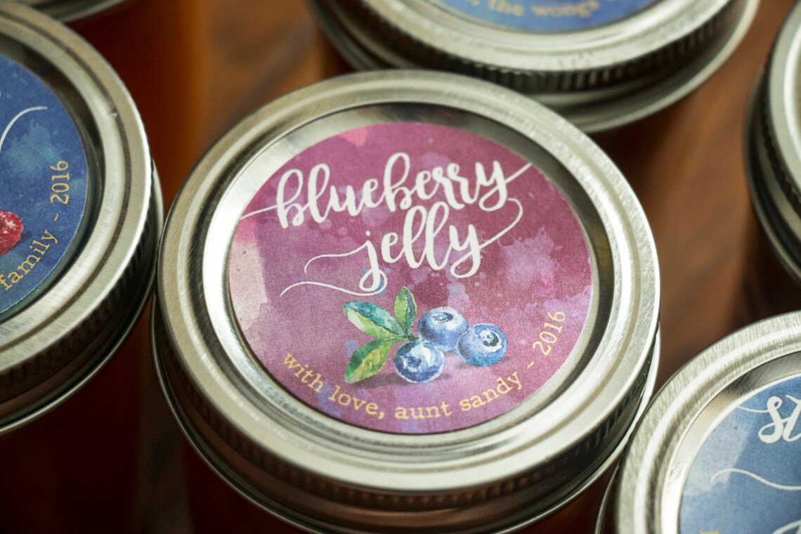 Custom Watercolor Jam/jelly Labels for Mason Jars - Print Your Own - Etsy