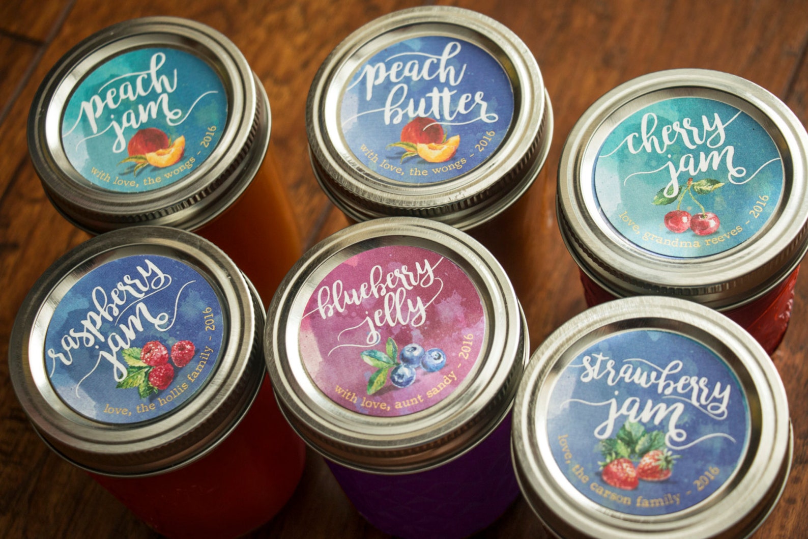 Custom Watercolor Jam/jelly Labels for Mason Jars - Print Your Own - Etsy