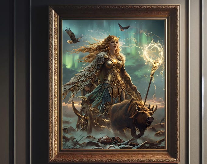 Watercolor Goddess Freya Clipart Png Bundle, Norse Mythology Clipart ...