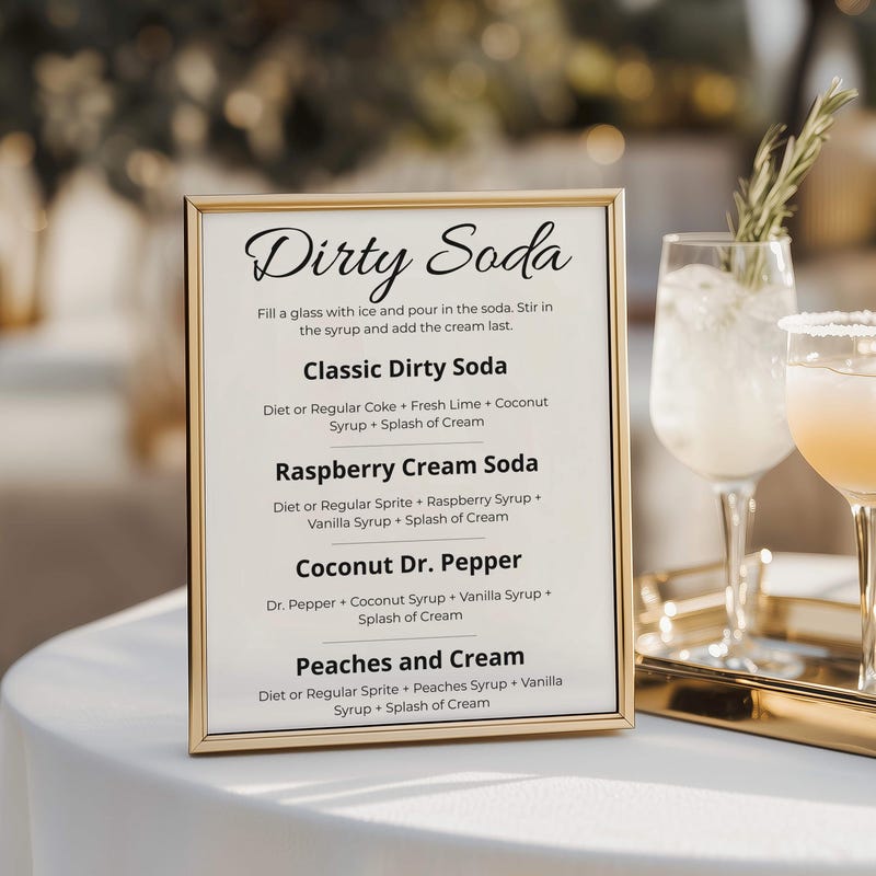 Christmas Dirty Soda Bar Menu - Etsy